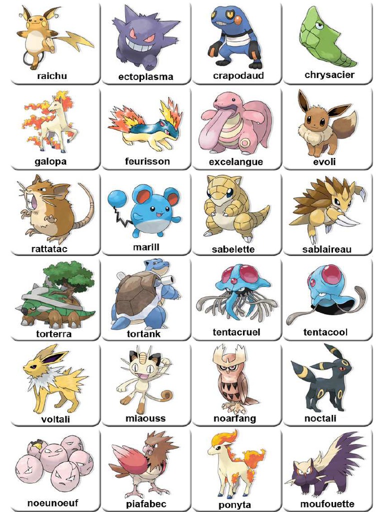 Cartas Memory Pokemon para Imprimir | PDF