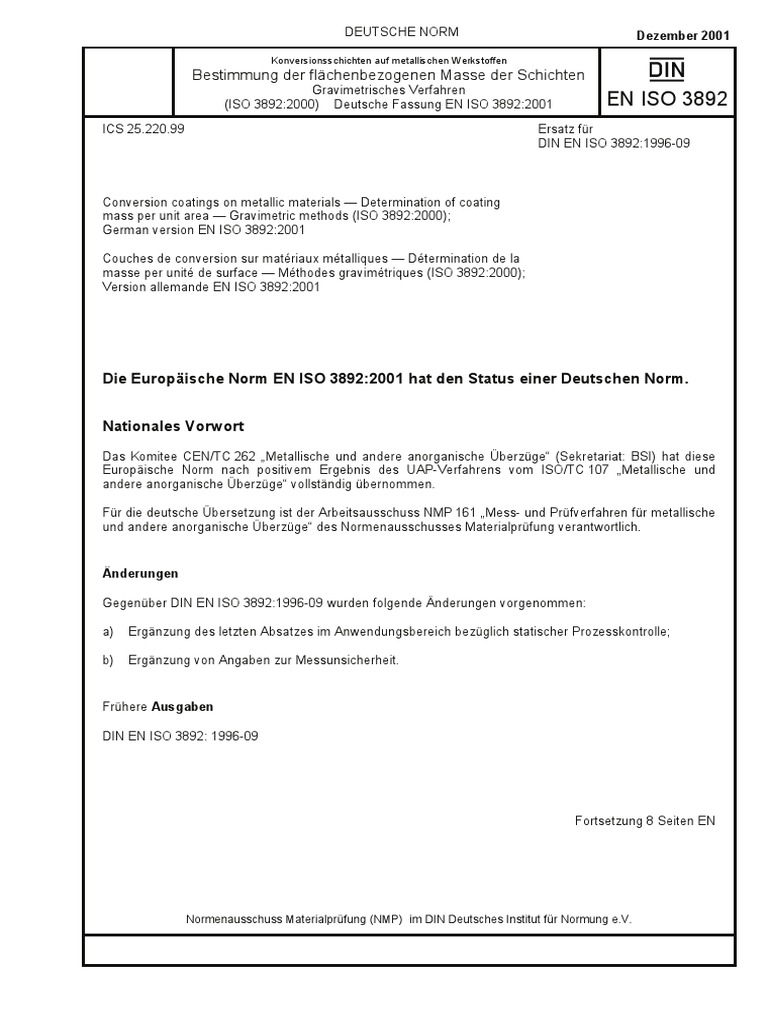 Din en Iso 3892-01 | PDF