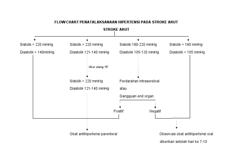 Lampiran FLOW CHART PENATALAKSANAAN HIPERTENSI PADA STROKE AKUT | PDF