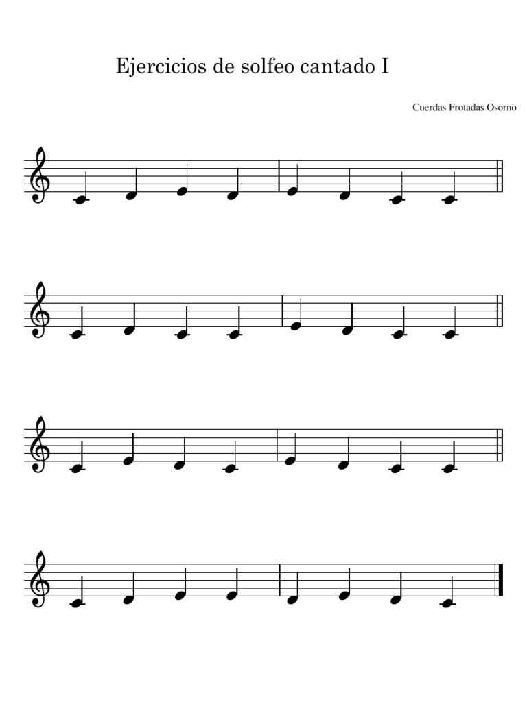 Ejercicio Solfeo Cantado I PDF | PDF