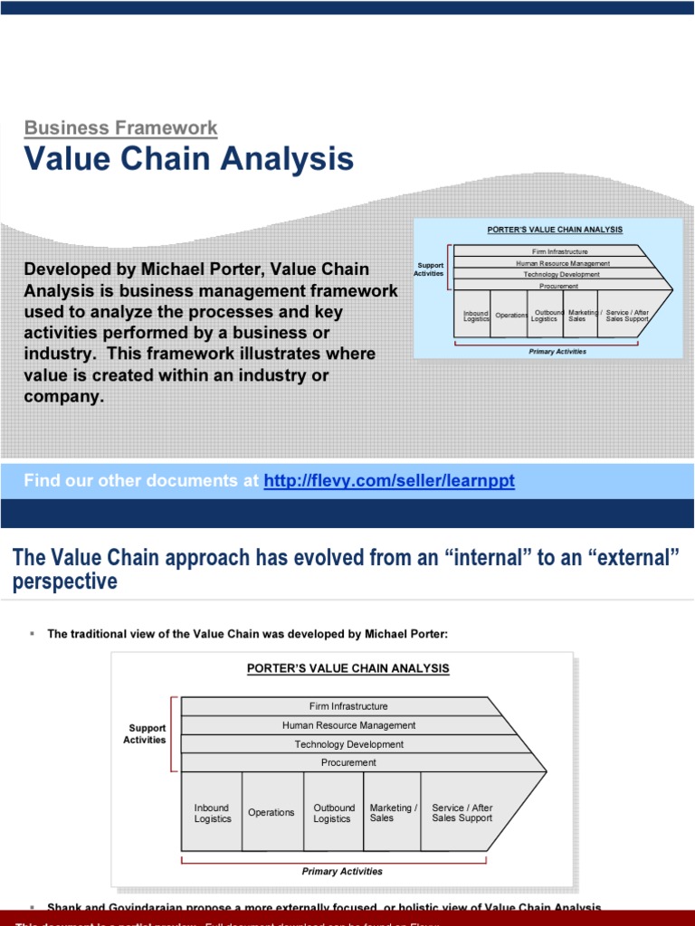 Value Chain Analysis | PDF | Value Chain | Logistics