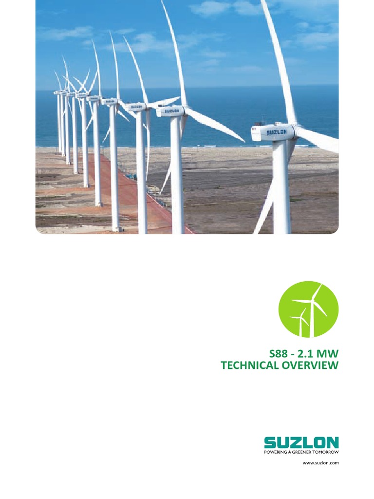 Suzlon S88 - 2.1 MW Wind Turbine Overview | PDF | Wind Turbine | Power ...