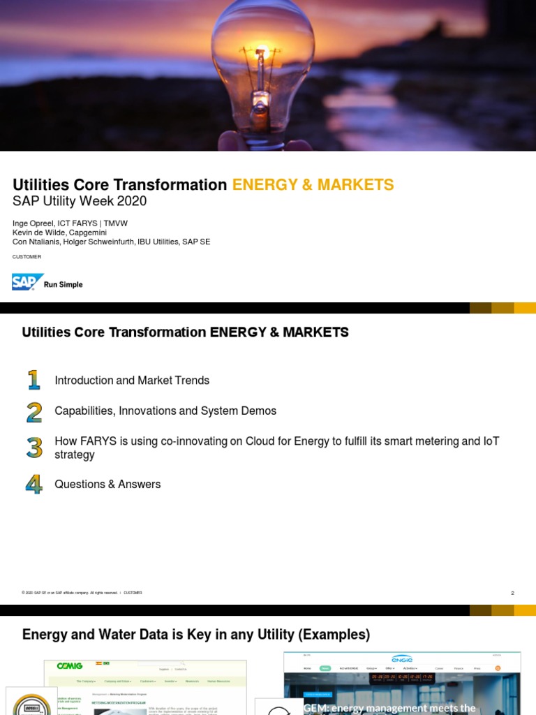 SAP - Utilities - Energy& Markets | PDF | Sap Se | Internet Of Things