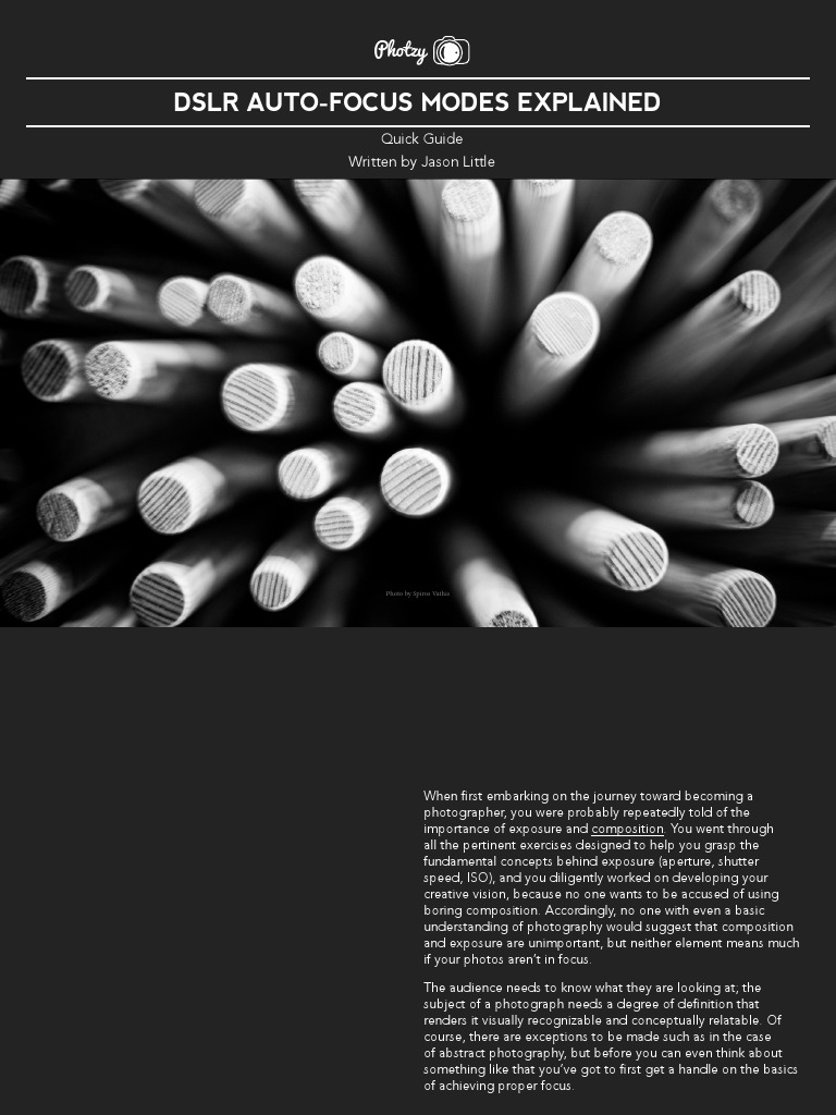 DSLR Auto-Focus Modes Explained: Photzy | PDF