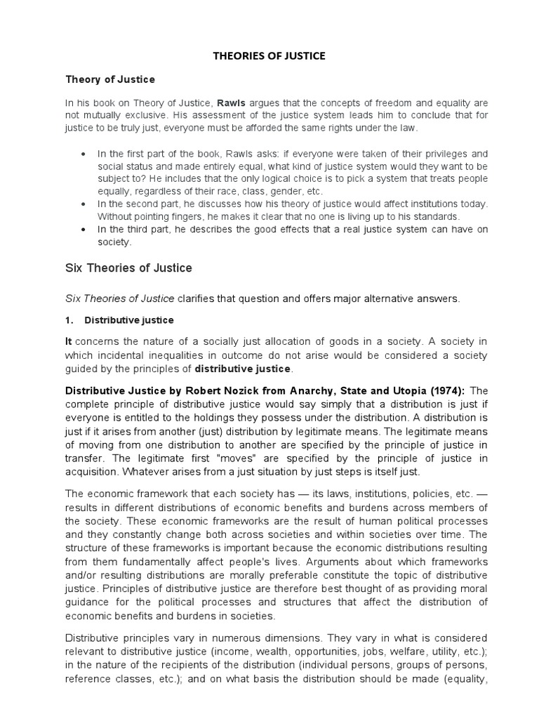 Theories of Justice | PDF | Justice | Crime & Violence
