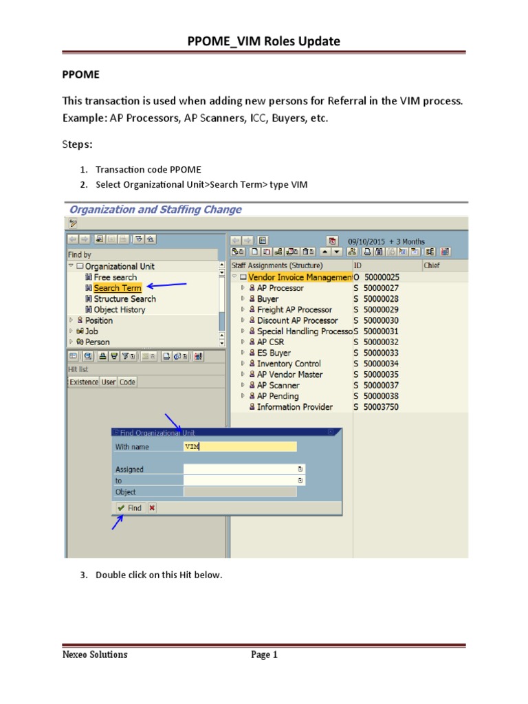 PPOME VIM Roles Assignment Guide | PDF