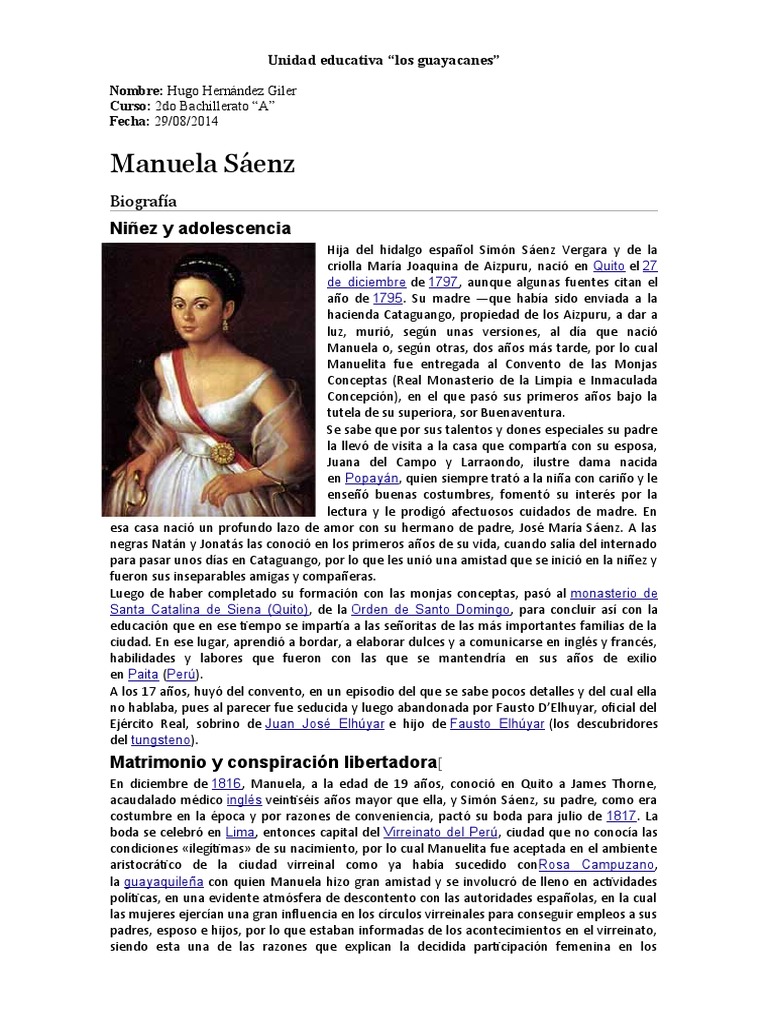 Manuela Saenz | PDF | Agitación