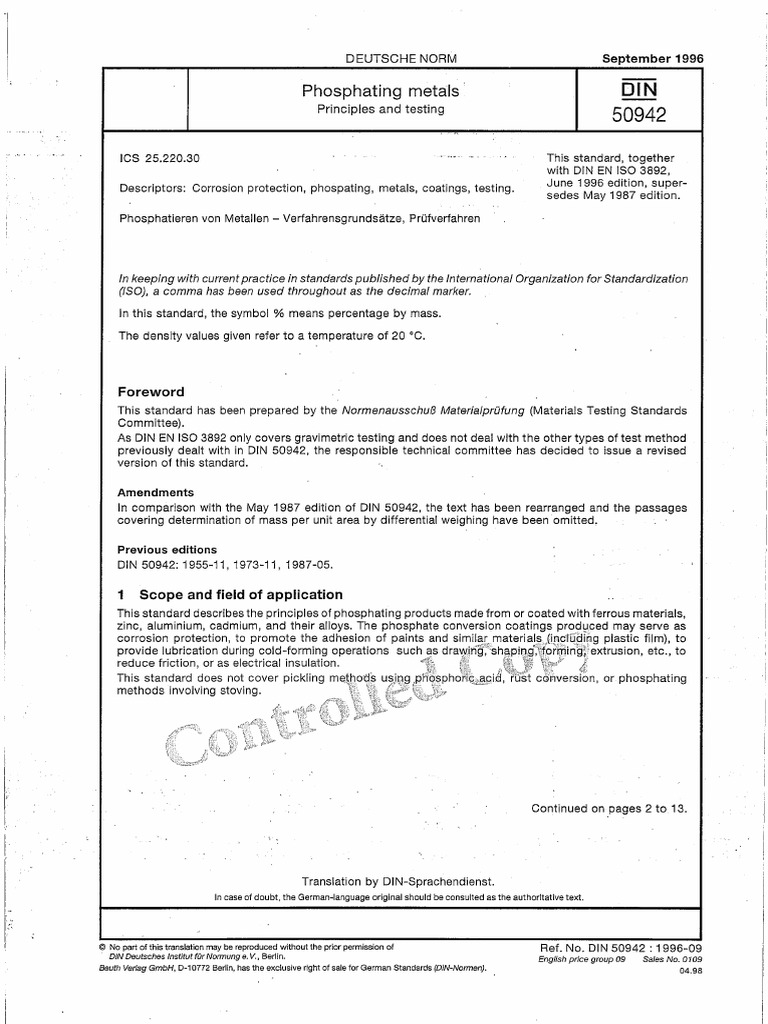 Din 50942-96 | Download Free PDF | Corrosion | Nitric Acid