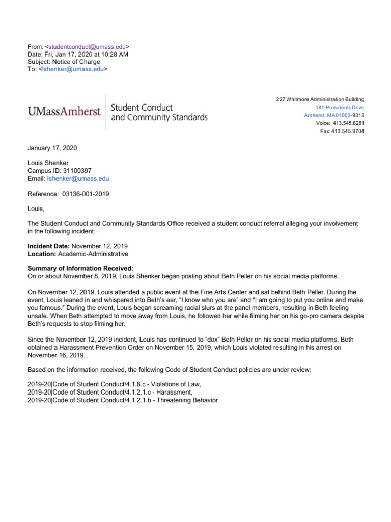 Notice of Charge | PDF | Social Networking Service | Mail