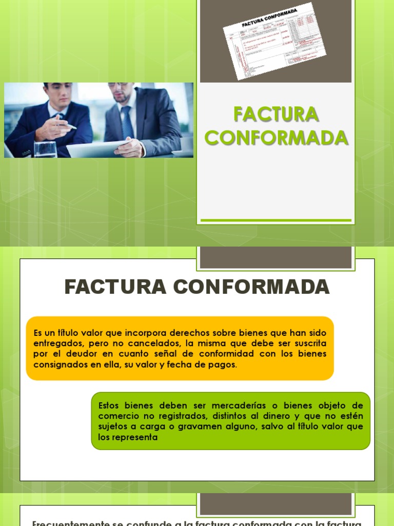 Factura Conformada: Características y Requisitos | PDF | Factura | Pagos