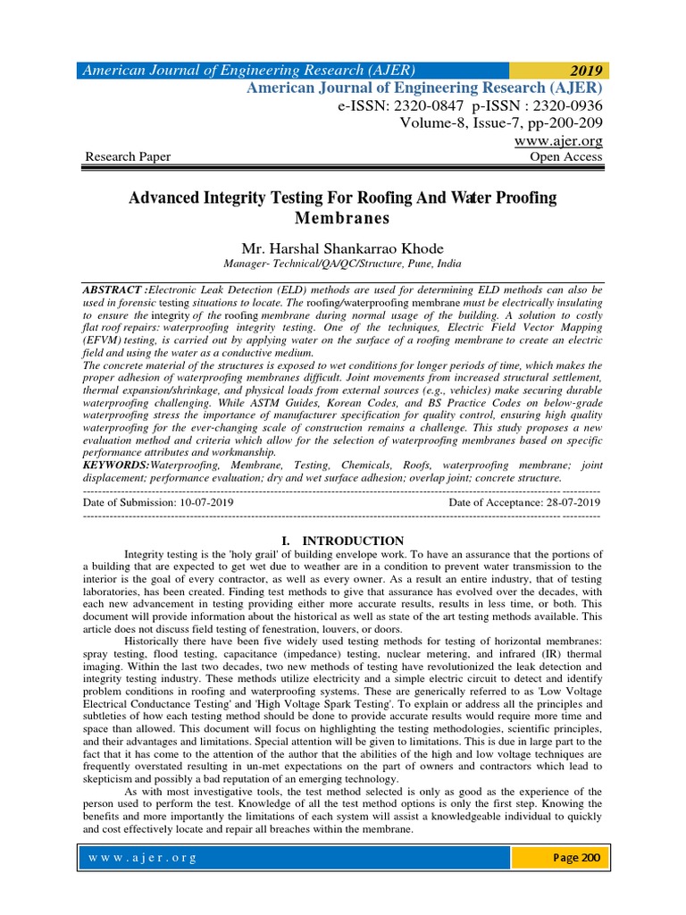 Advanced Roofing Integrity Testing | PDF | Infrared | High Voltage