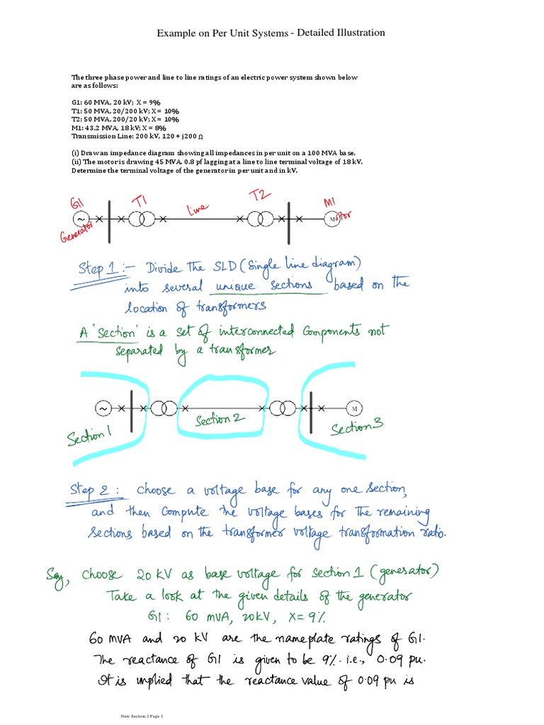 Example On Per Unit Systems - Detailed Illustration: New Section 2 Page ...