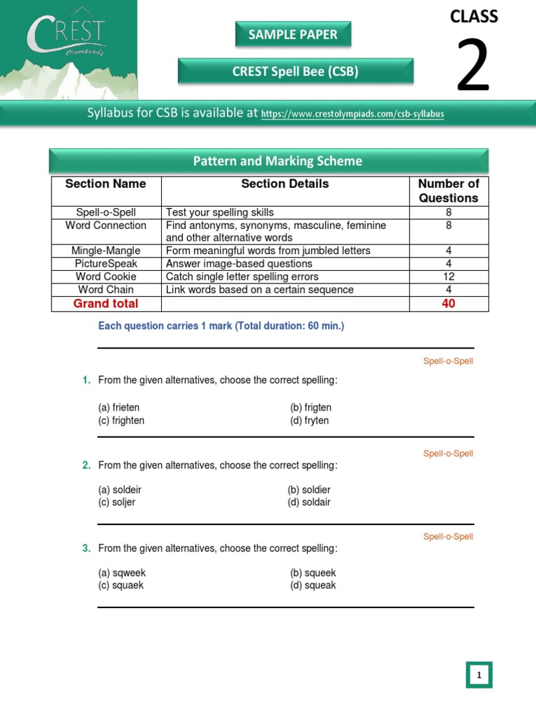 CSB Sample Papers For Class 2 | PDF | Squirrel | Plants