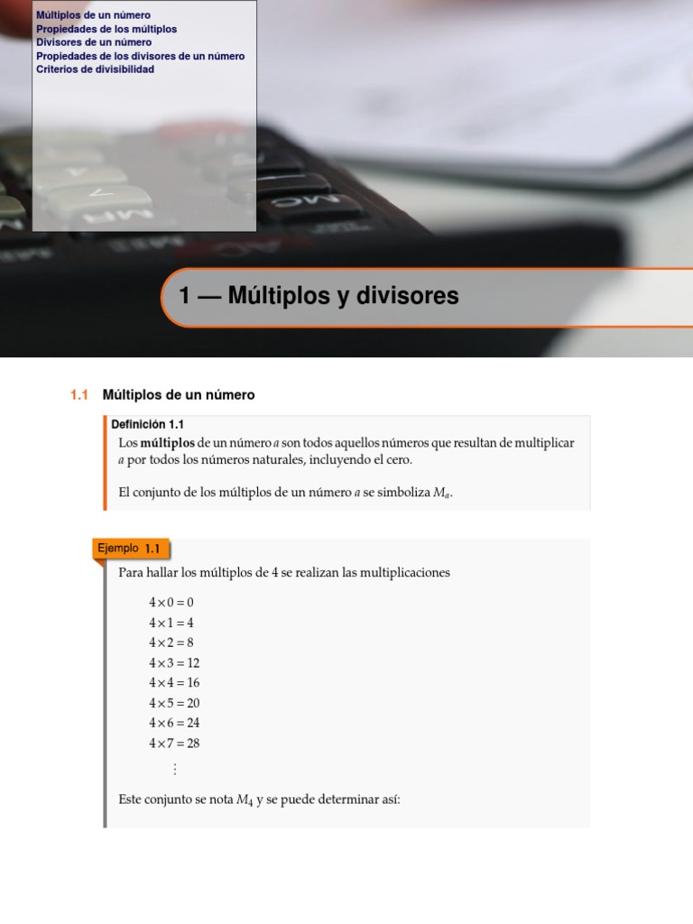 Multiplos y Divisores | PDF | Aritmética | Teoría de los números