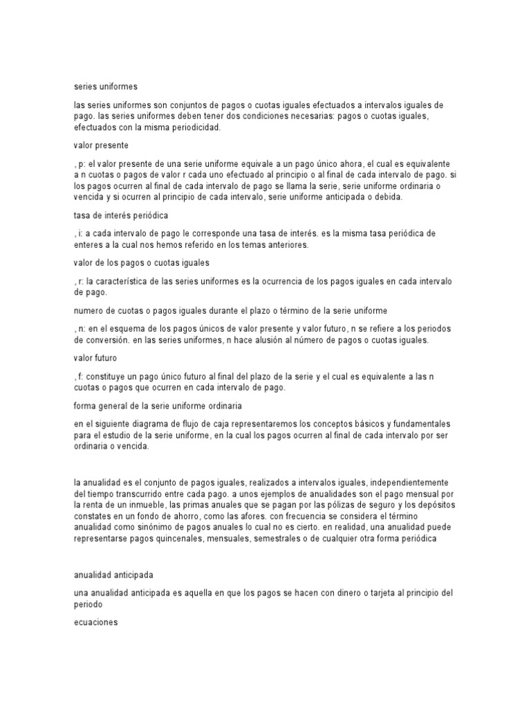 Series Uniformes | PDF | Amortización (Negocio) | Interés