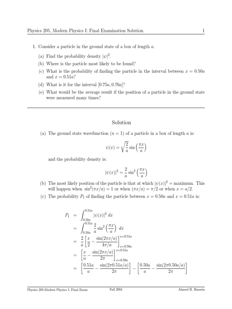 Final Solutions | PDF | Atomic Orbital | Electronvolt
