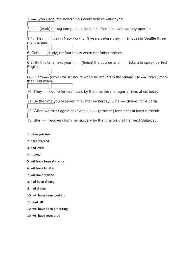 Mixed Perfect Tenses | PDF
