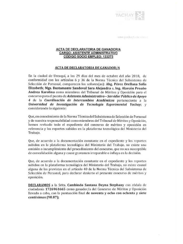 1118 133273 Acta Declaratoria Ganador | PDF