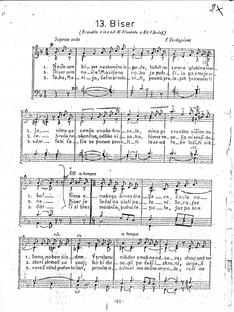 Vodopivec - Biser (S Solo) PDF | PDF