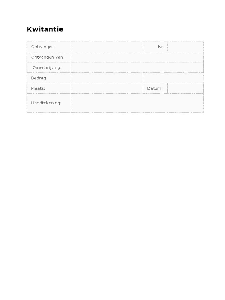 Voorbeeld Kwitantie Word PDF | PDF