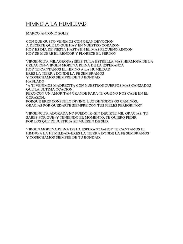 Himno A La Humildad PDF | PDF