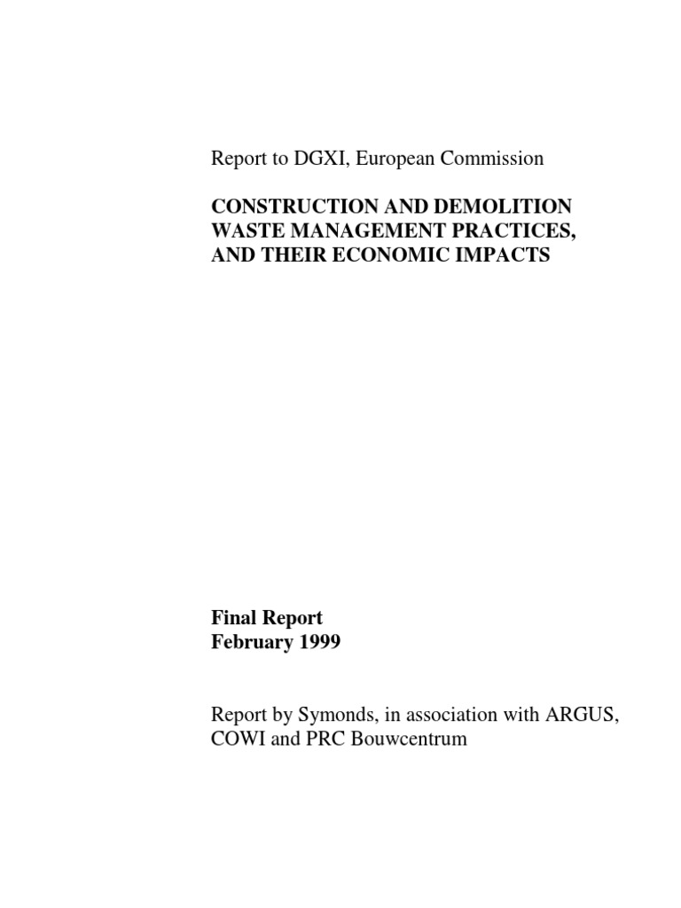 EU Report Demolition Waste Management | PDF | Construction Aggregate ...