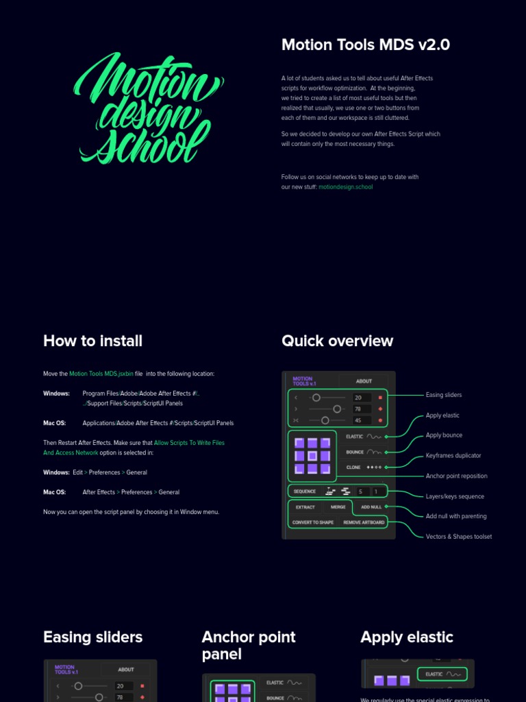 Motion Tools MDS v2.0: Motiondesign - School | PDF | Button (Computing ...