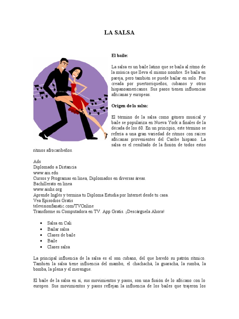 La Salsa | PDF | Subgéneros musicales | Musica cubana