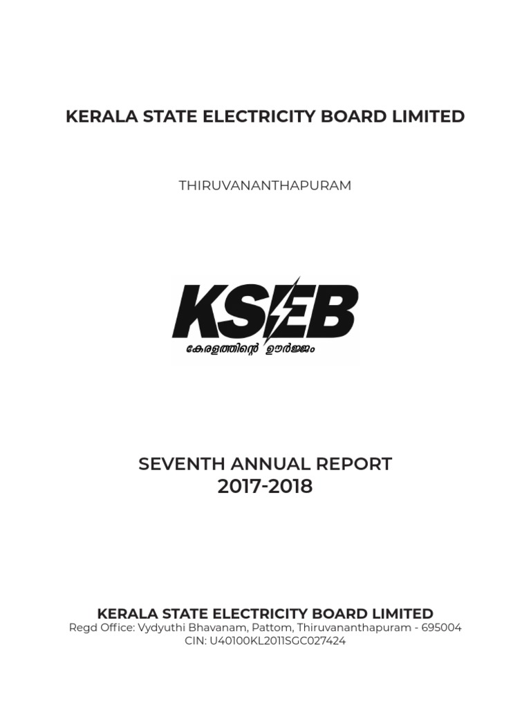 Kseb Annual Report2017-18 PDF | PDF | Electric Power Distribution | Electric Power Transmission