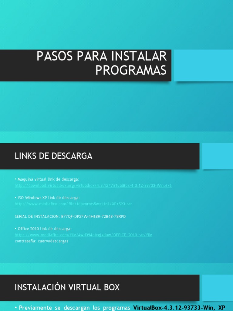 Pasos para Instalar Programa | PDF | Windows XP | Microsoft Office 2010