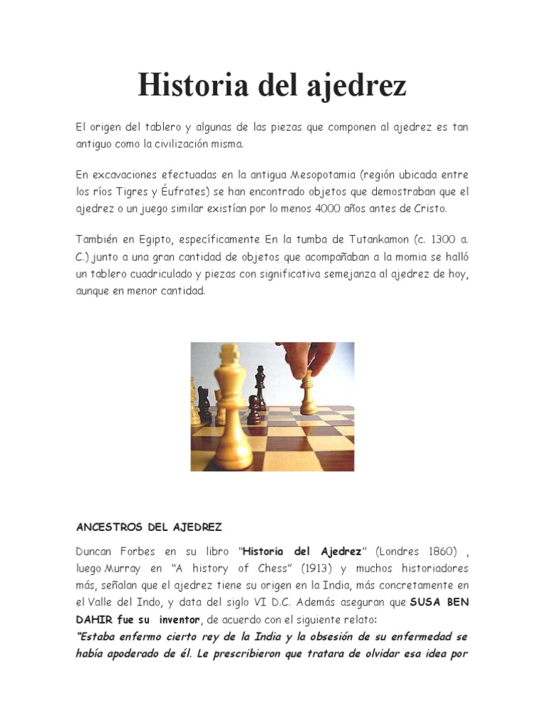 Orígenes y evolución del ajedrez | PDF | Ajedrez | Juegos de estrategia ...