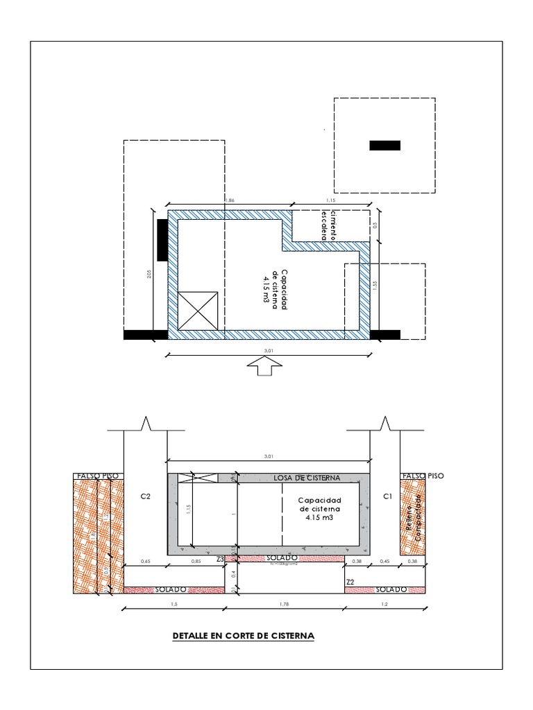Detalle en Corte de Cisterna | PDF