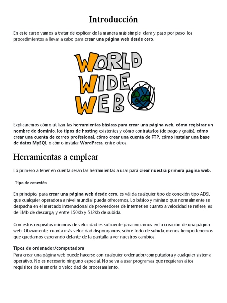Cómo Crear una Página Web Desde Cero | PDF | Servidor (Computación ...