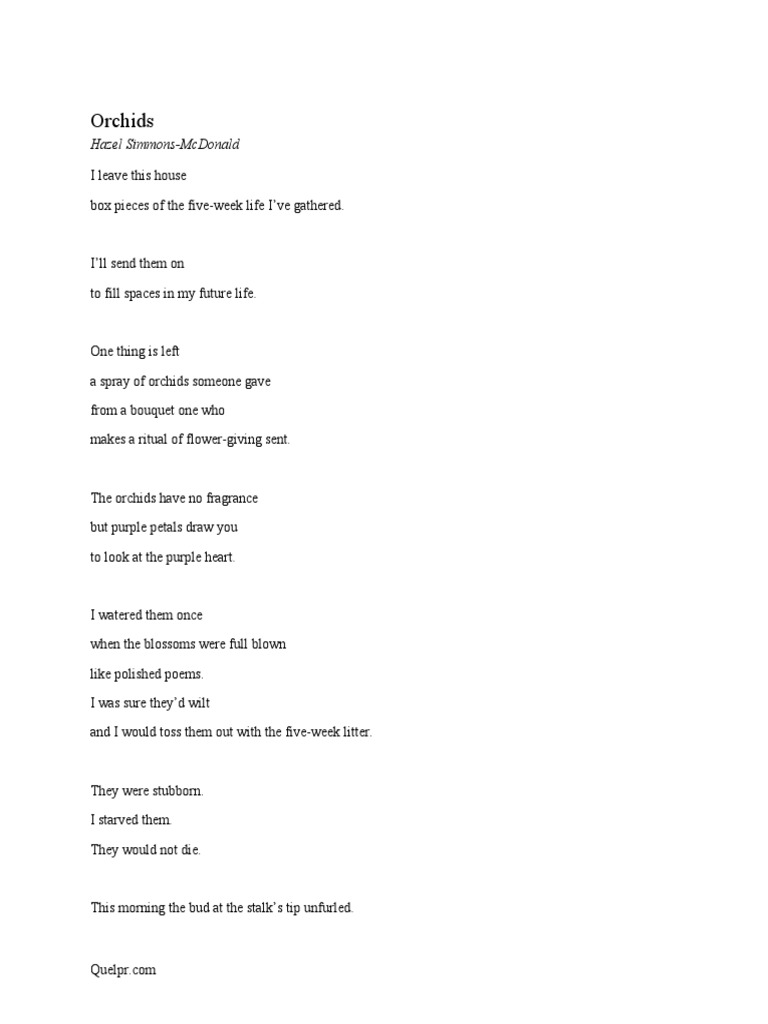 Resilience of Orchids: A Poetic Reflection | PDF | Flowers | Poetry