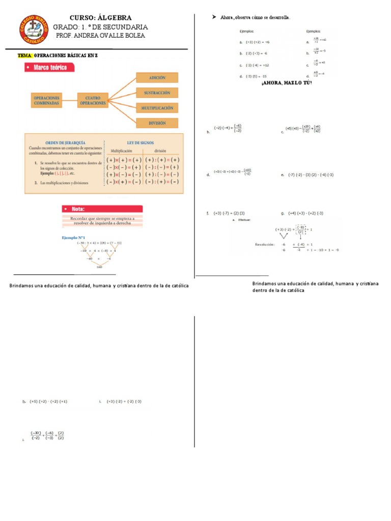 Operaciones Básicas en Z-Teoria y Practica | PDF