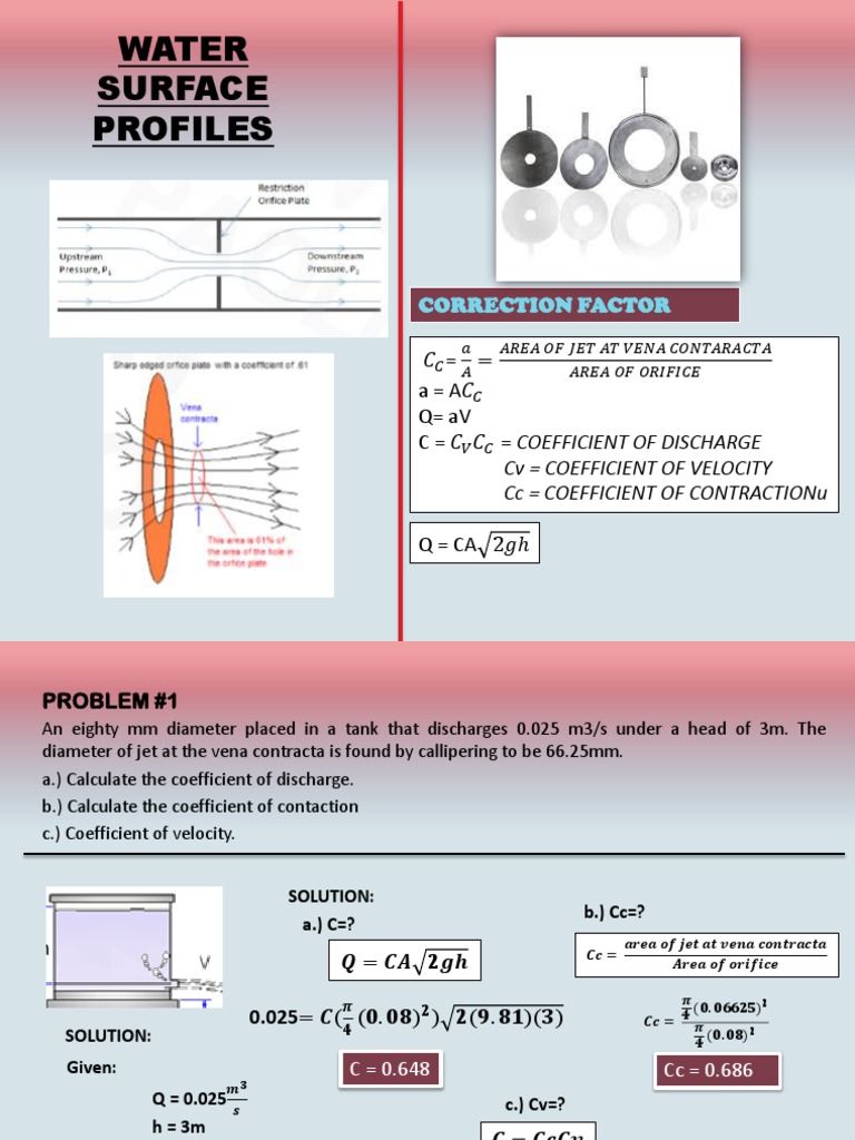 Water Surface Profiles: Correction Factor | PDF | Soft Matter | Liquids