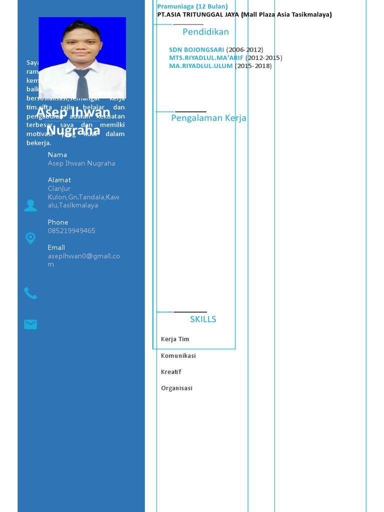 CV - Pramuniaga Asep | PDF