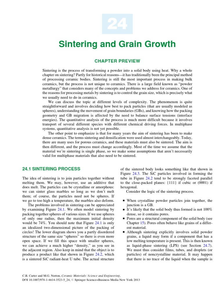 Sintering and Grain Growth: Chapter Preview | PDF | Sintering | Porosity