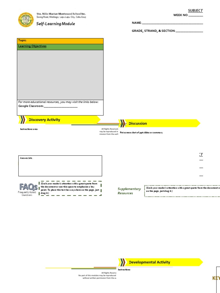 SLM FA Format | PDF | Rubric (Academic) | Education Theory
