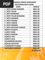 Senarai Harga Minuman Dan Makanan | PDF | Rice | Prepared Foods