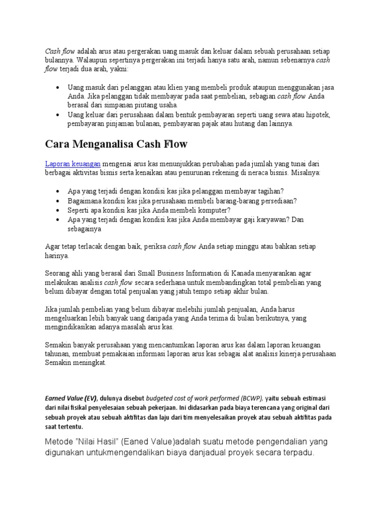 Cash Flow Adalah Arus Atau Pergerakan Uang Masuk Dan Keluar Dalam ...