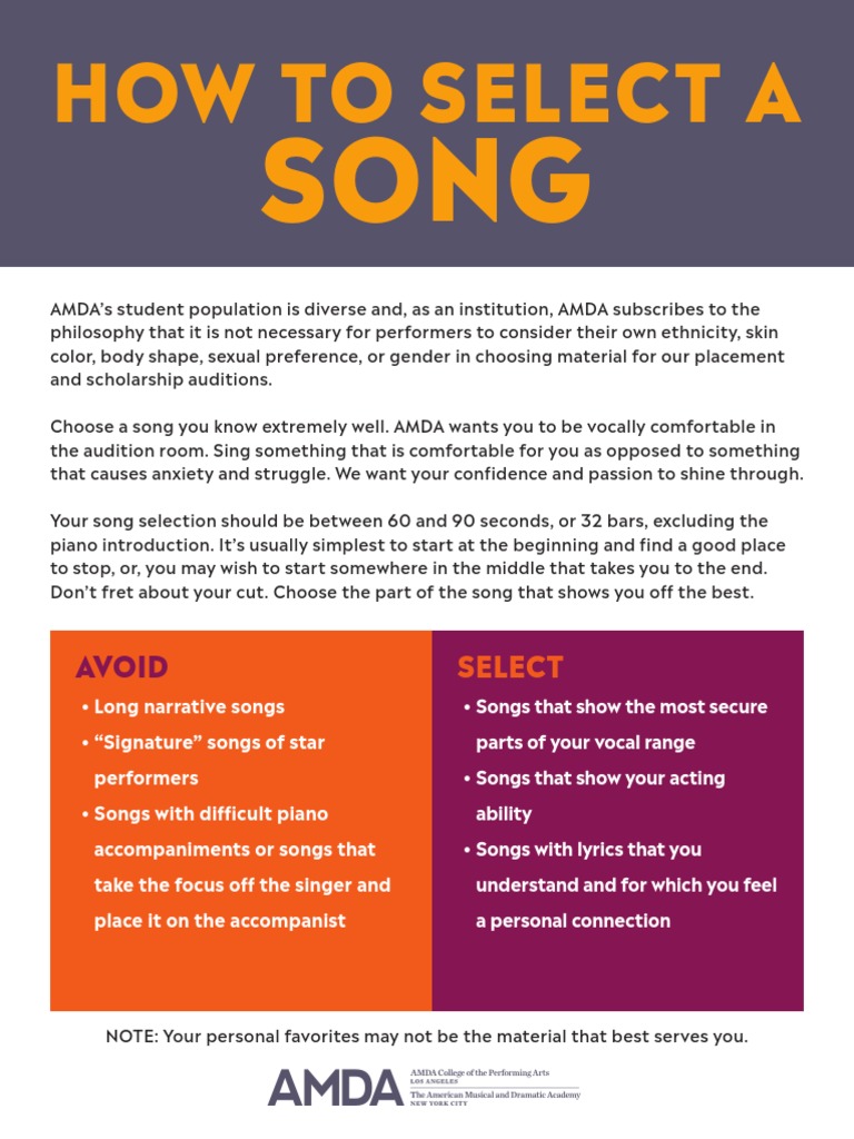 How to Choose the Perfect Audition Song | PDF | Audition | Performing Arts