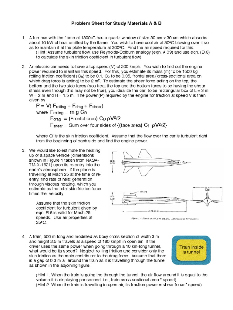 Problem Sheet AB | PDF | Boundary Layer | Fluid Dynamics
