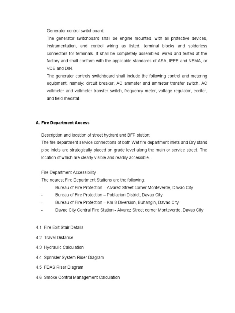 Generator Control & Fire Safety Guide | PDF | Technology & Engineering