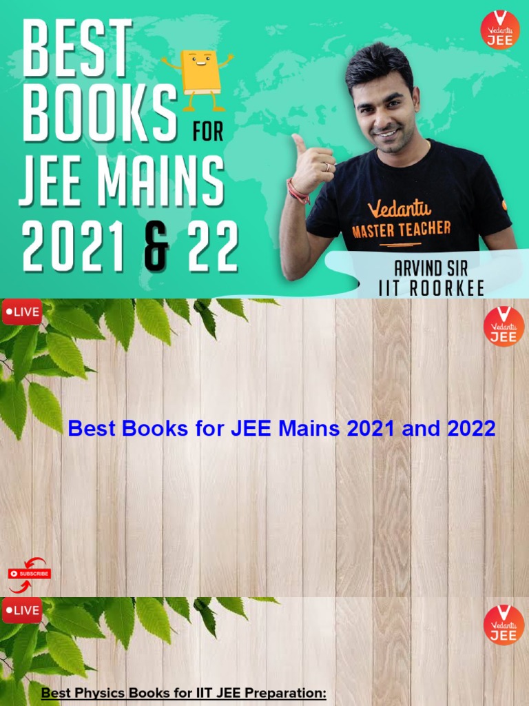 Best Books For JEE Mains 2021 and 2022 | PDF