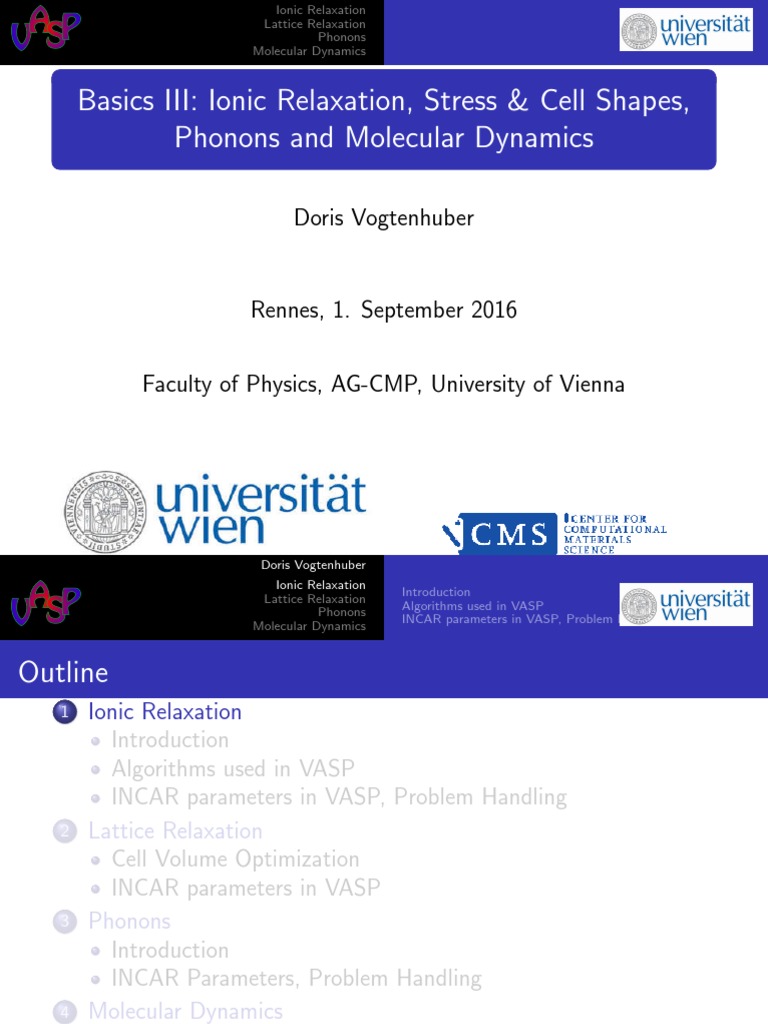Computational Methods for Structural Relaxation and Lattice Dynamics ...