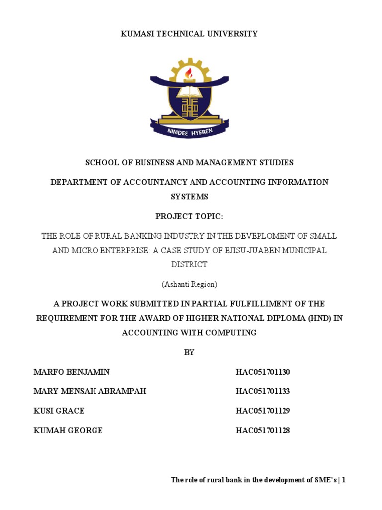 The Role of Rural Bank in The Development of SME's | PDF | Small And ...