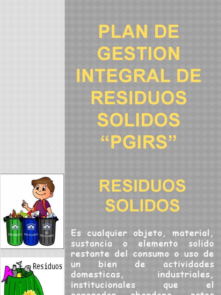 Capacitacion Manejo de Residuos Solidos Pgirs | PDF | Residuos | Contaminación