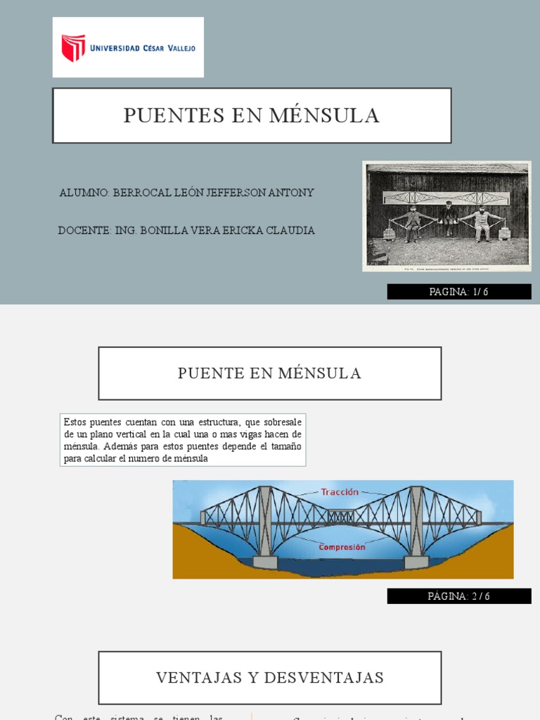 Puentes en Ménsula | PDF | Ingeniería estructural | Ingeniero civil