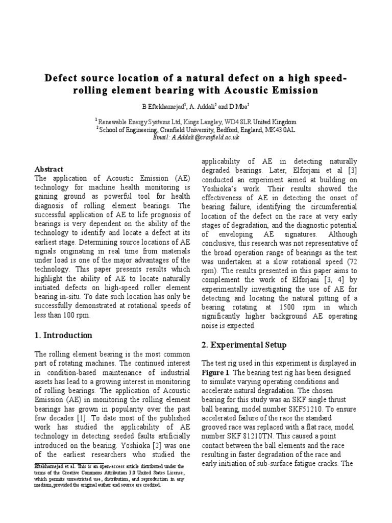 Defect Source Location of A Natural Defect On The High Speed Rolling ...